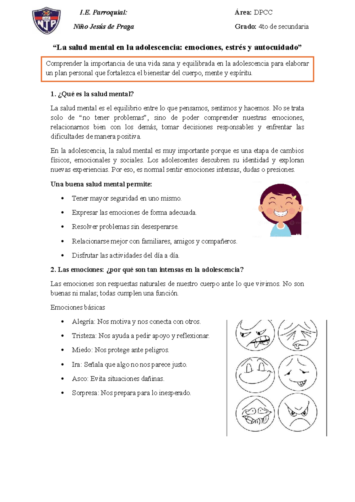 Salud Mental en la Adolescencia: Estrés y Emociones - DPCC 4to Sec ...