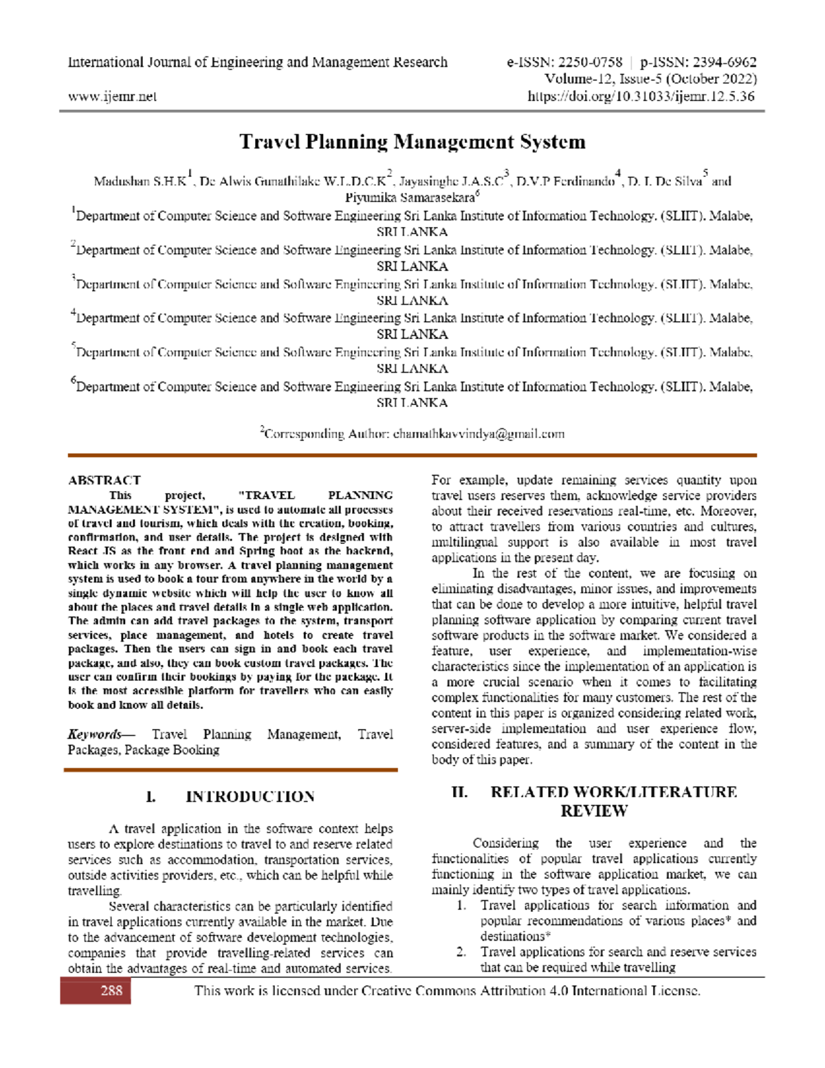 Travel Planning Management System: A Comprehensive Approach (CSSE 2022 ...