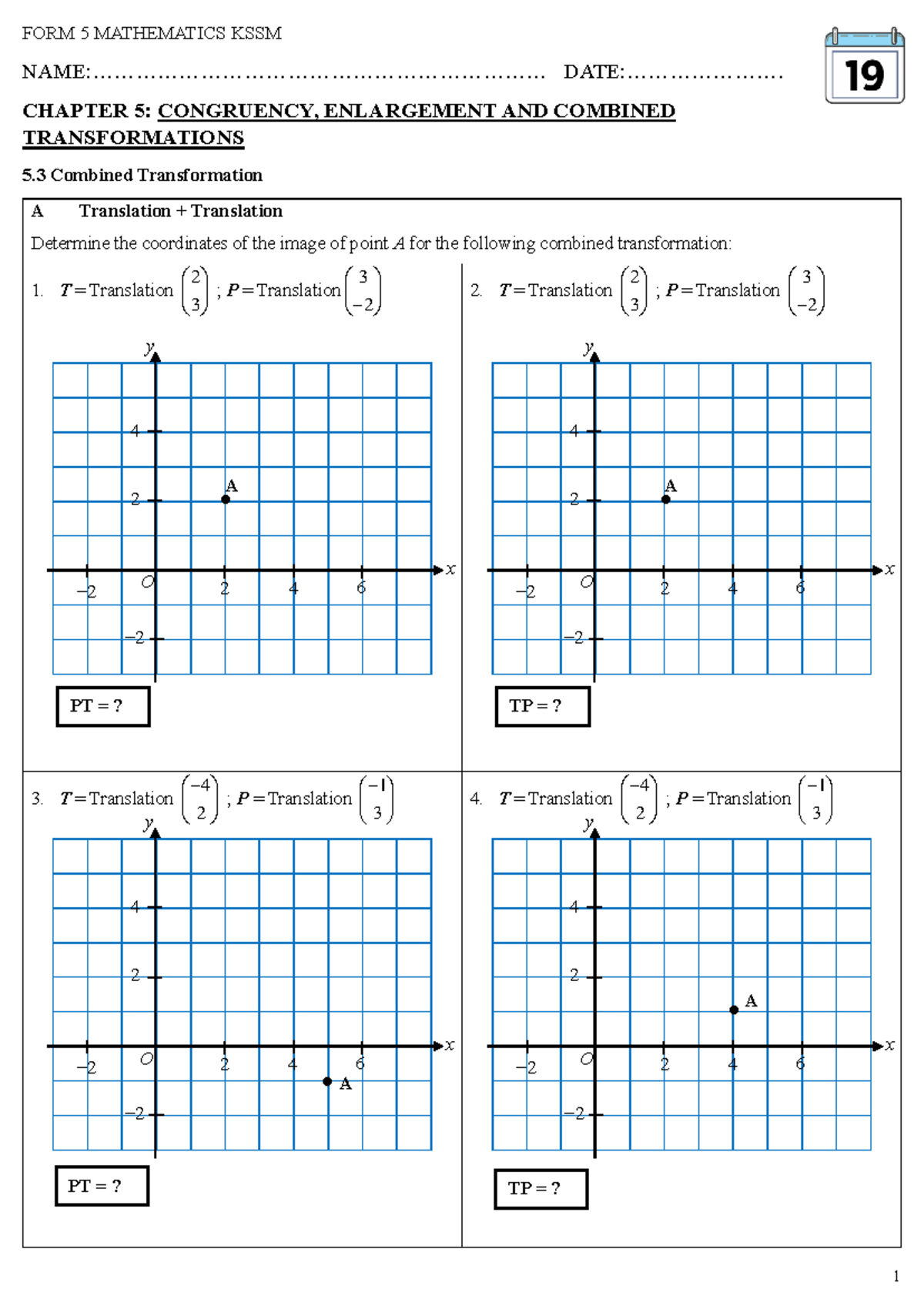 Module 19: Combined Transformations in Form 5 Math KSSM - Studocu