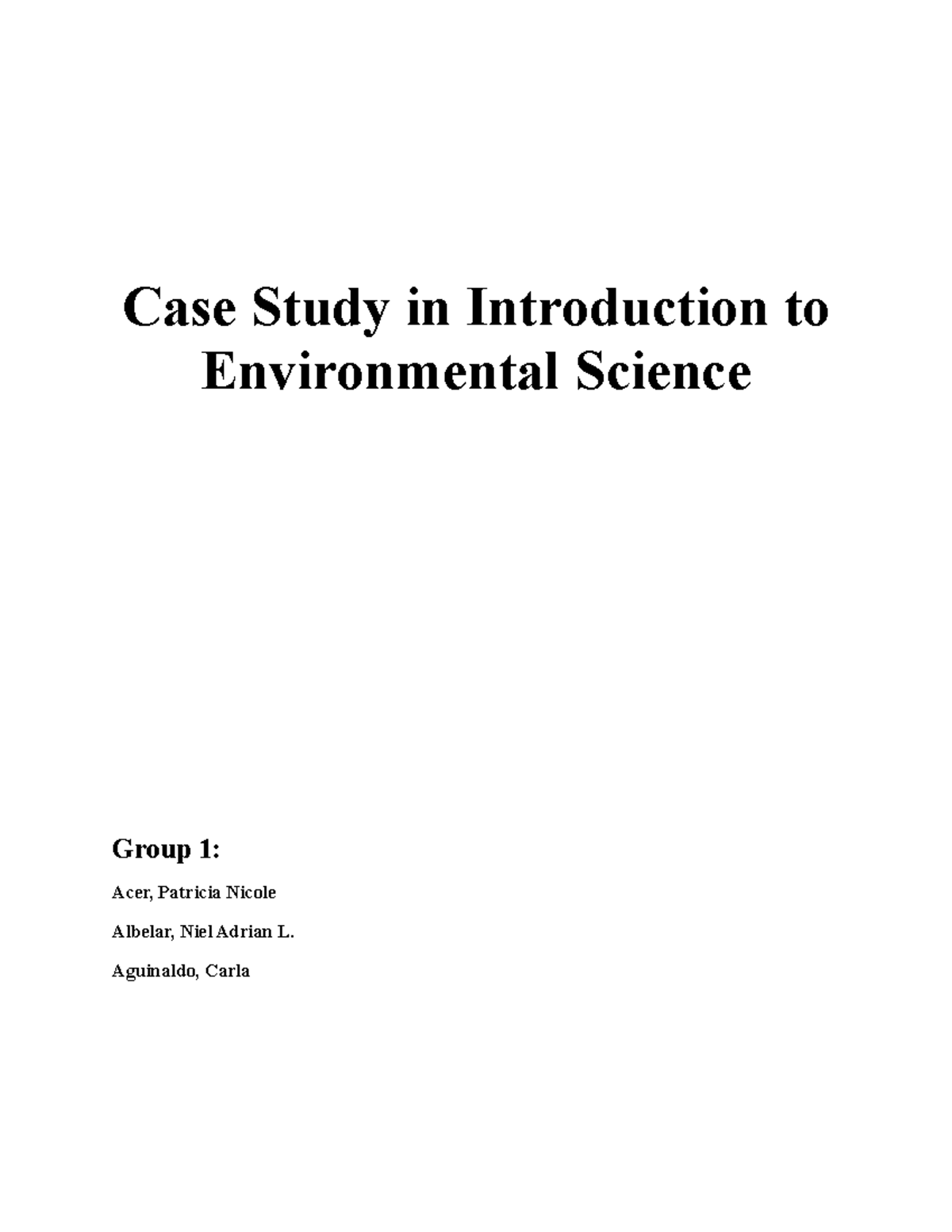 Case Study in Introduction To Environmental Science - Case Study in ...
