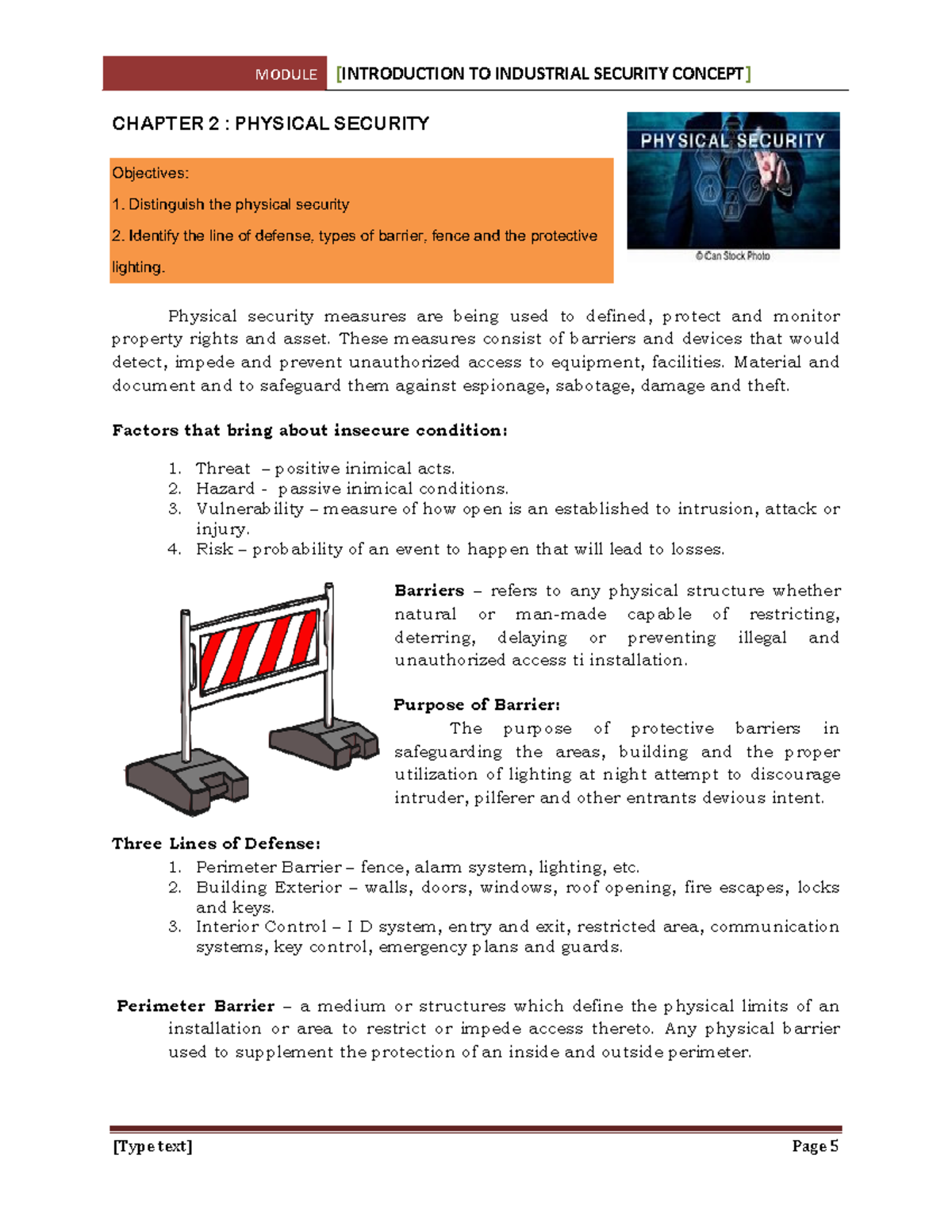 Chapter 2: Physical Security - INDU Module Overview - Studocu