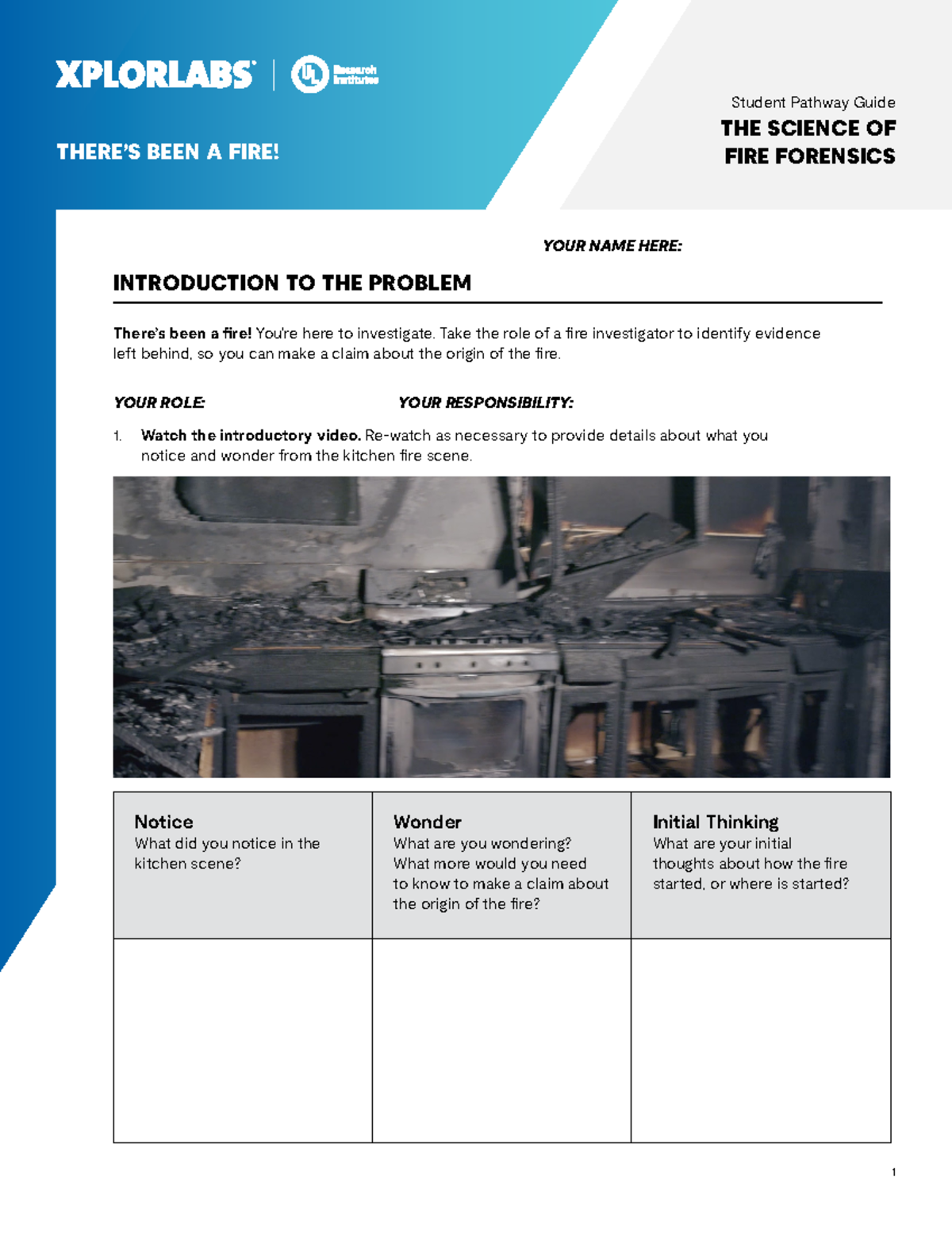 Fire-Forensics-Student Guide Fillable v2 - THERE’S BEEN A FIRE! Student Pathway Guide THE ...