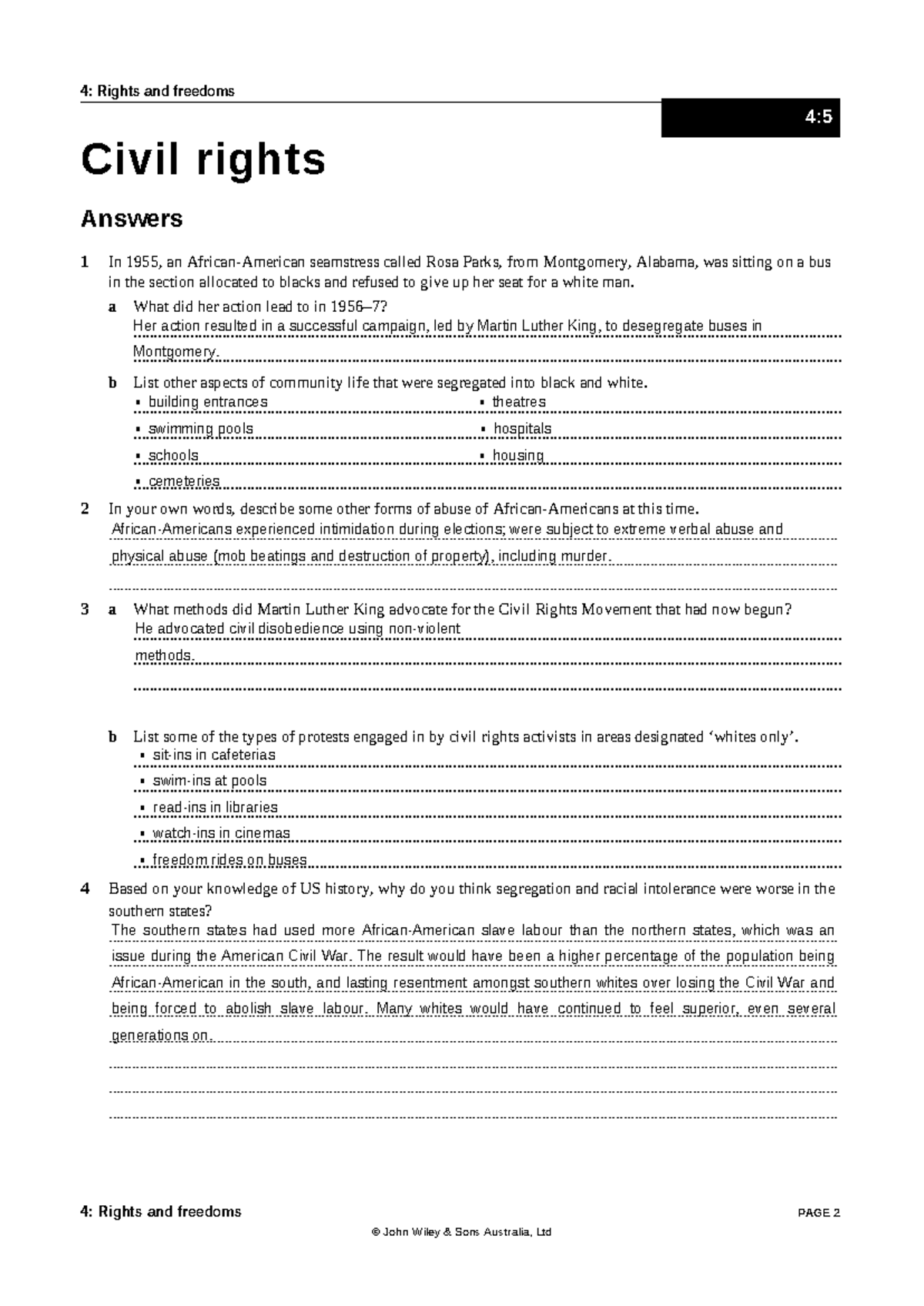4: Rights and Freedoms - Civil Rights Q&A (Doc-26559) - Studocu