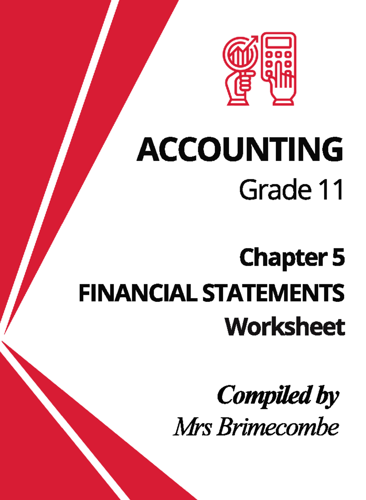 Gr11 Accounting Financial Statements Worksheet Activities & Adjustments ...