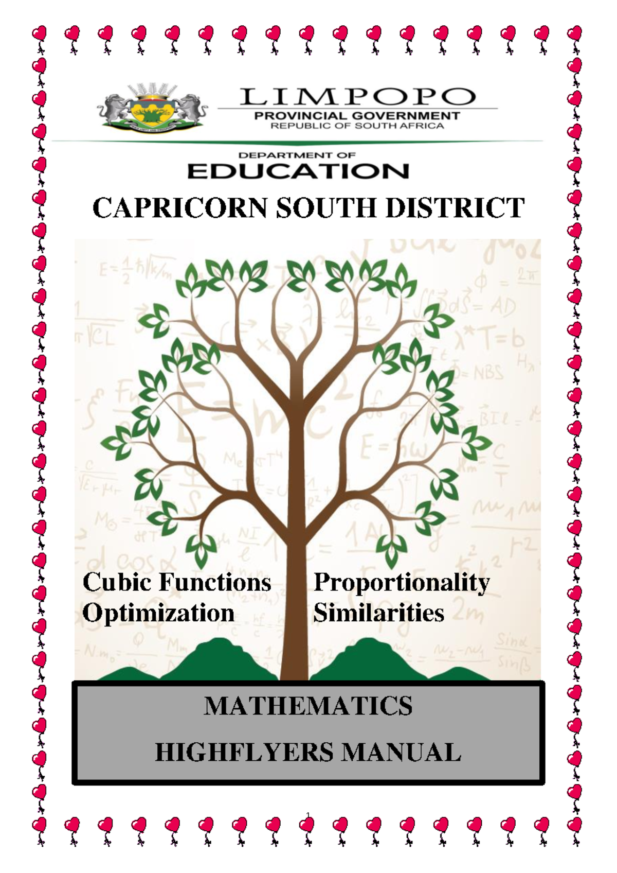 MATHEMATICS HIGHFLYERS MANUAL 1: CUBIC FUNCTIONS & OPTIMIZATION - Studocu