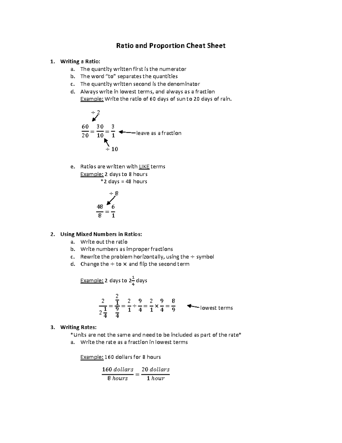 Ratio and Proportion Final Exam Study Guide - Studocu