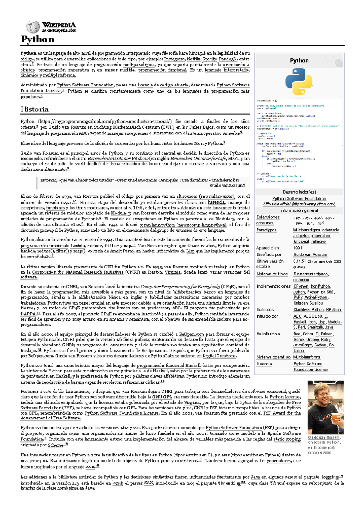 Python - Wikipedia, la enciclopedia libre - Python Desarrollador(es ...