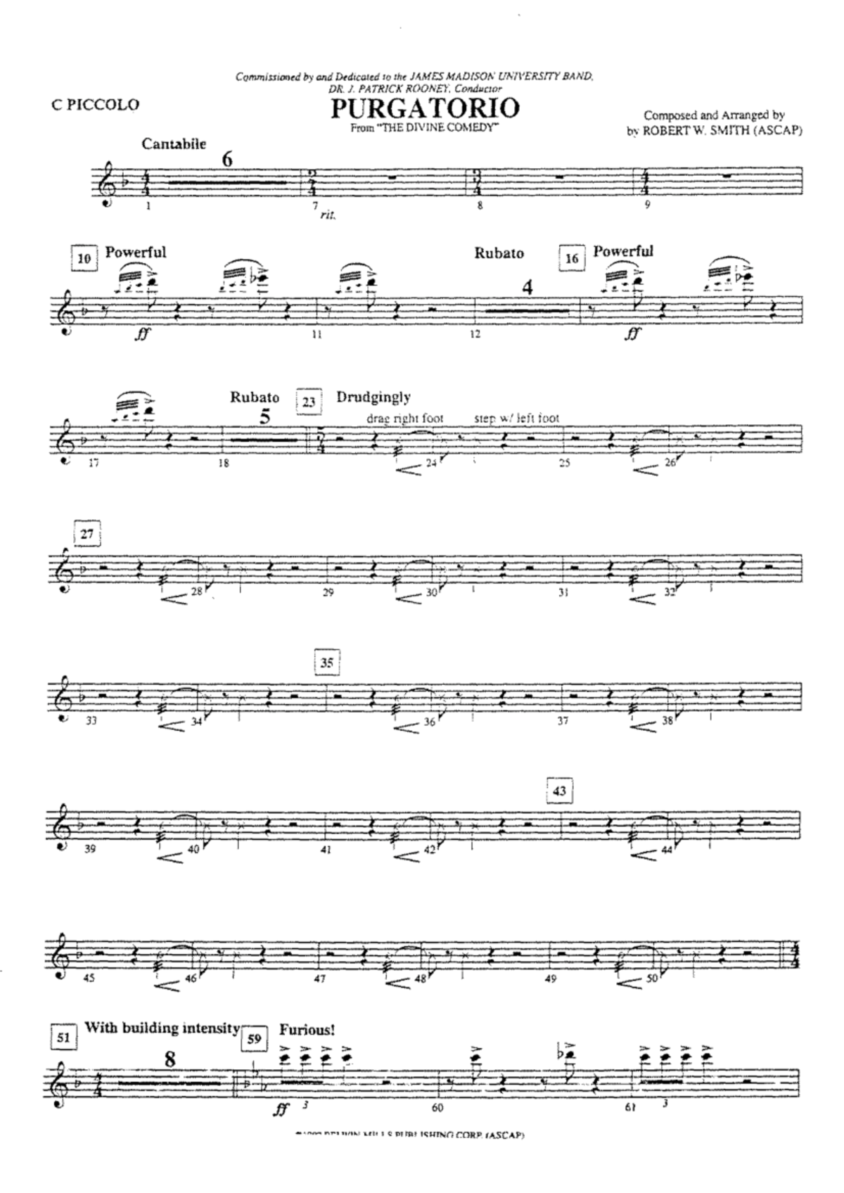 Commissioned Work for JMU Band: C Piccolo & Oboe Purgatorio - Studocu