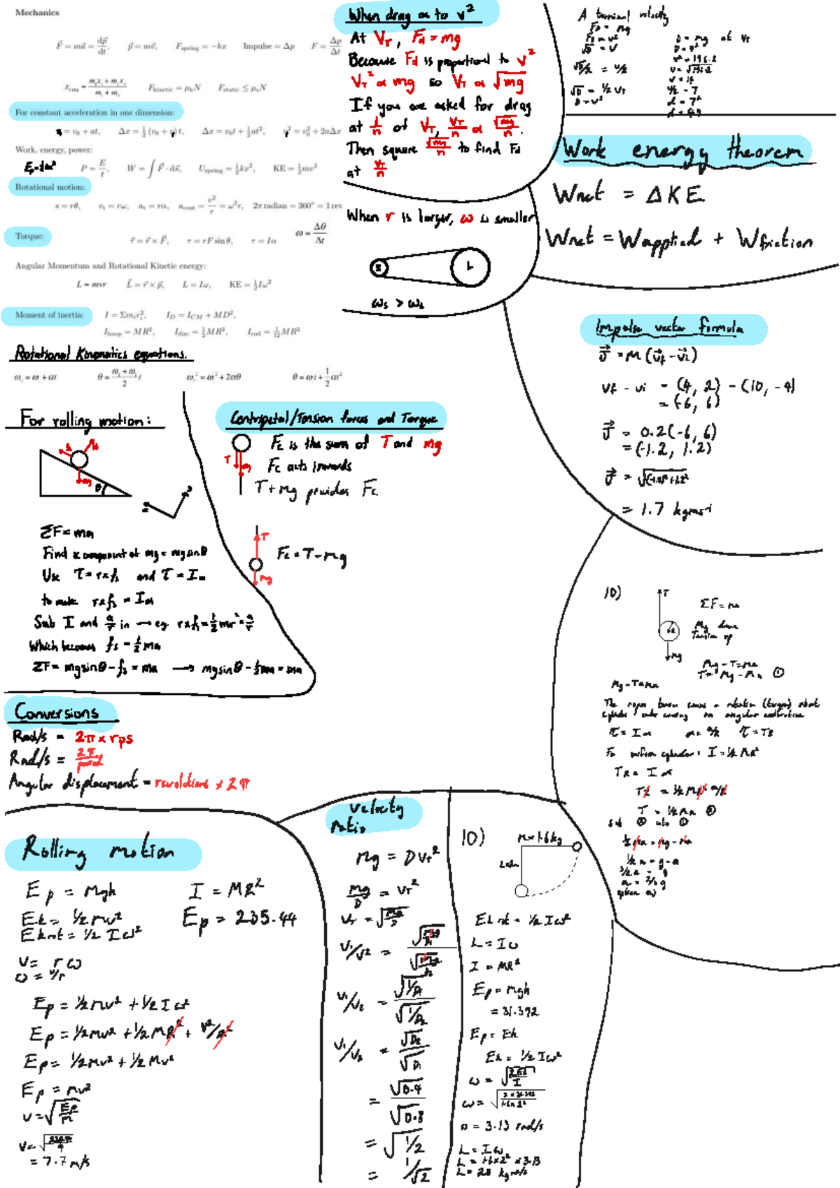 Physics Cheat Sheet: Key Concepts and Equations for Exam Prep - Studocu