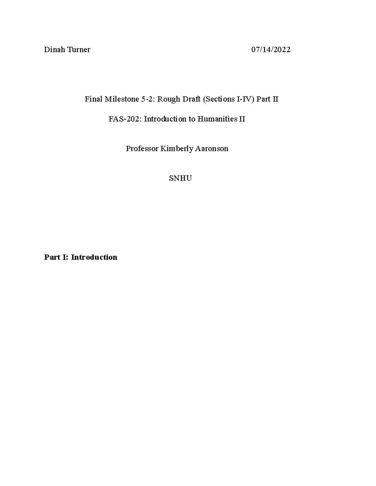 FAS-202: Final Milestone 5-2 Rough Draft Analysis of Artworks I-IV ...