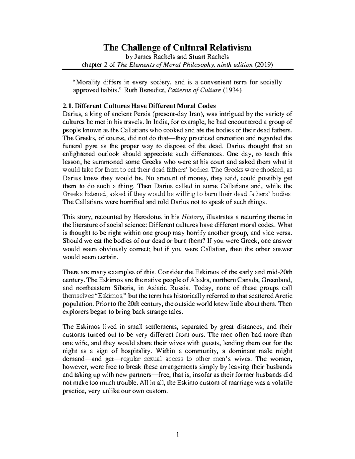 Cultural Relativism: Analyzing Moral Codes in Society (PHIL 101) - Studocu