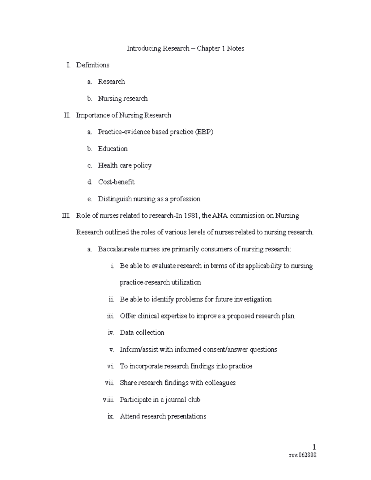 Chapter 1 - Introduction to Nursing Research - Introducing Research ...