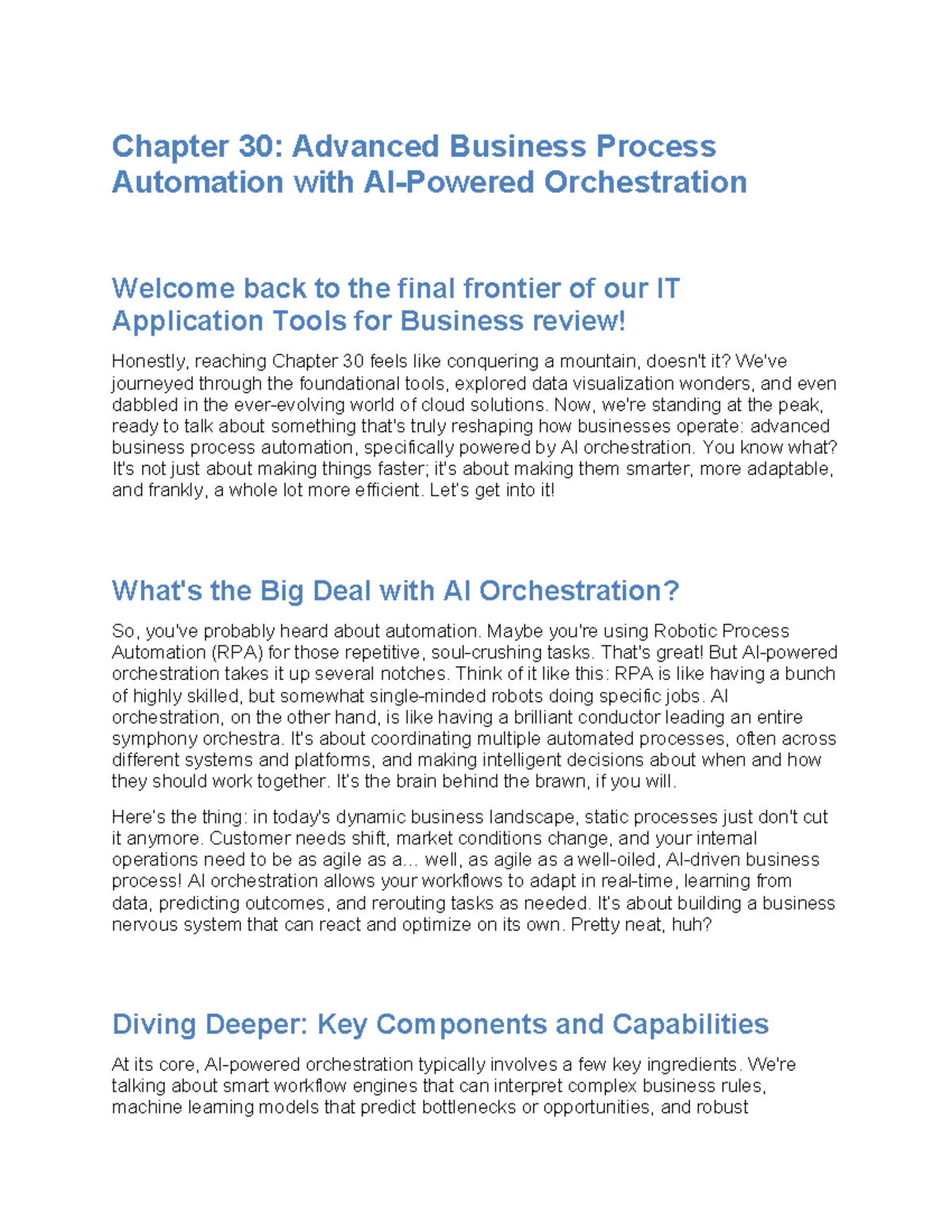 Chapter 30: Advanced Business Process Automation & AI Orchestration - Studocu