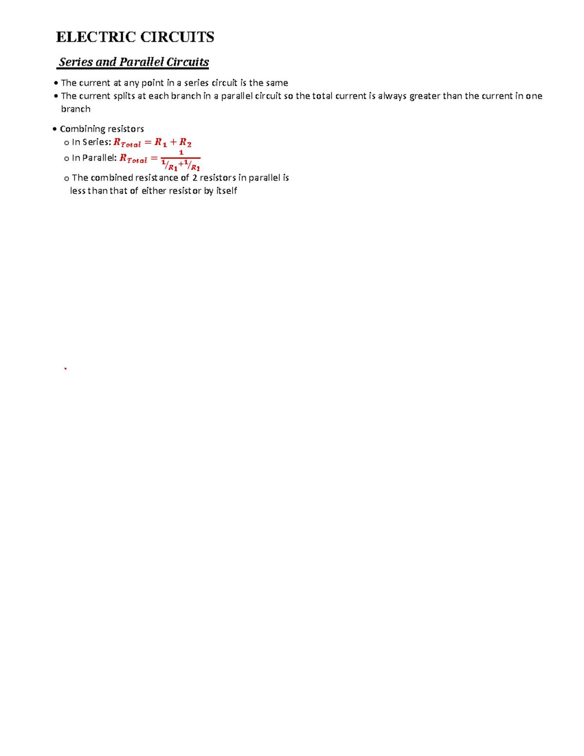 Electric Circuit NOTE - Lecture notes 1-5 - ELECTRIC CIRCUITS Series ...