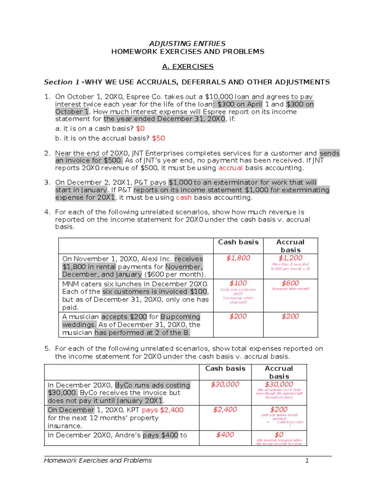 Mastering Adjusting Entries Homework (AJE 1-4): Detailed Solutions and ...