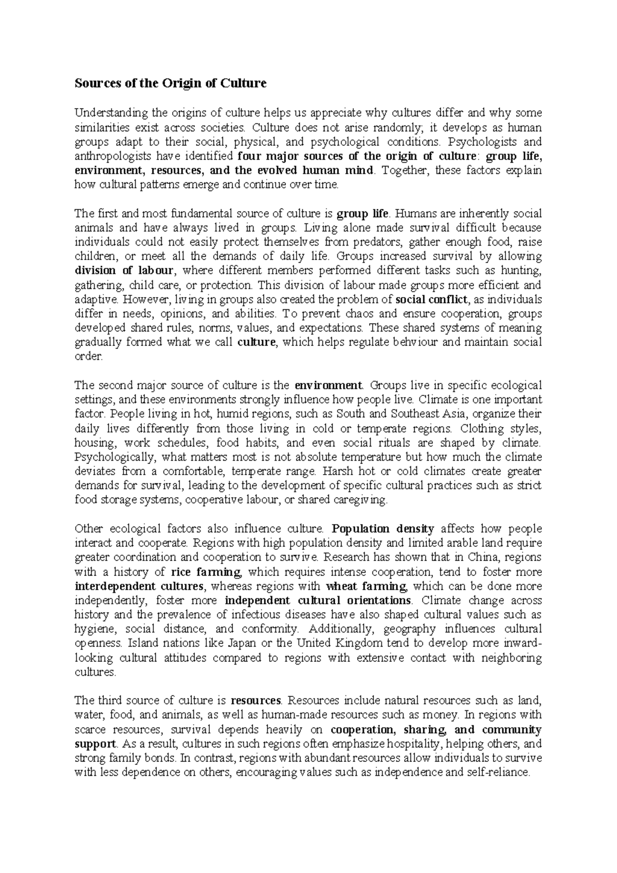 Important 10 Markers for Units 1 & 2: Culture Origins and Values - Studocu