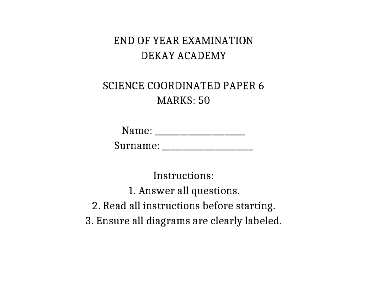 Science Paper 6 Cover - Question for tutoring - Jc Science - END OF ...