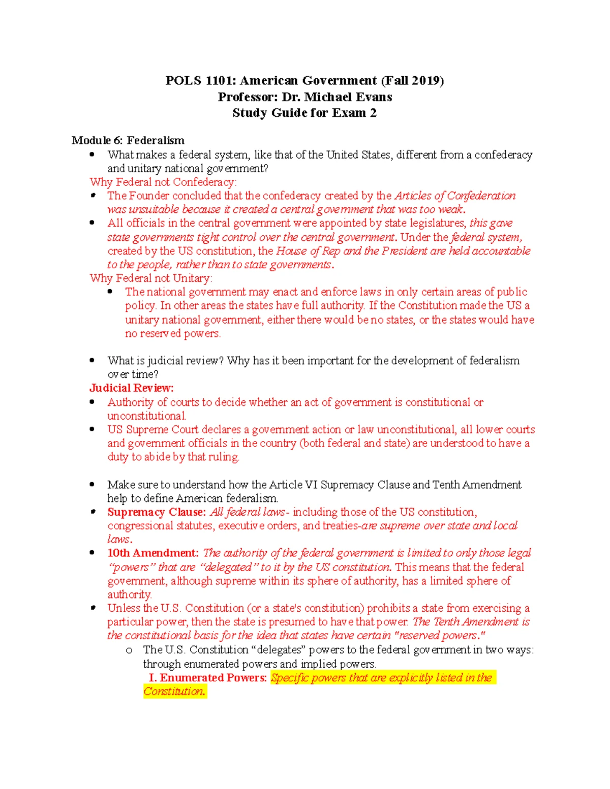 American Government- Exam 2 Study Guide - ####### CHAPTER 4: THE U ...