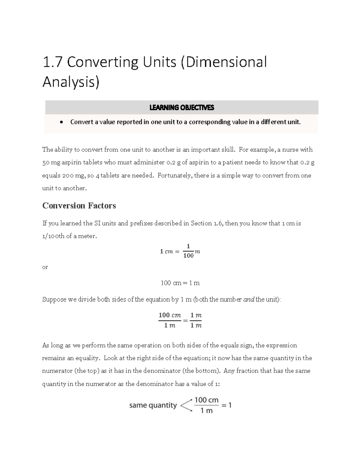 1.7 Unit Conversion and Dimensional Analysis Notes - Studocu