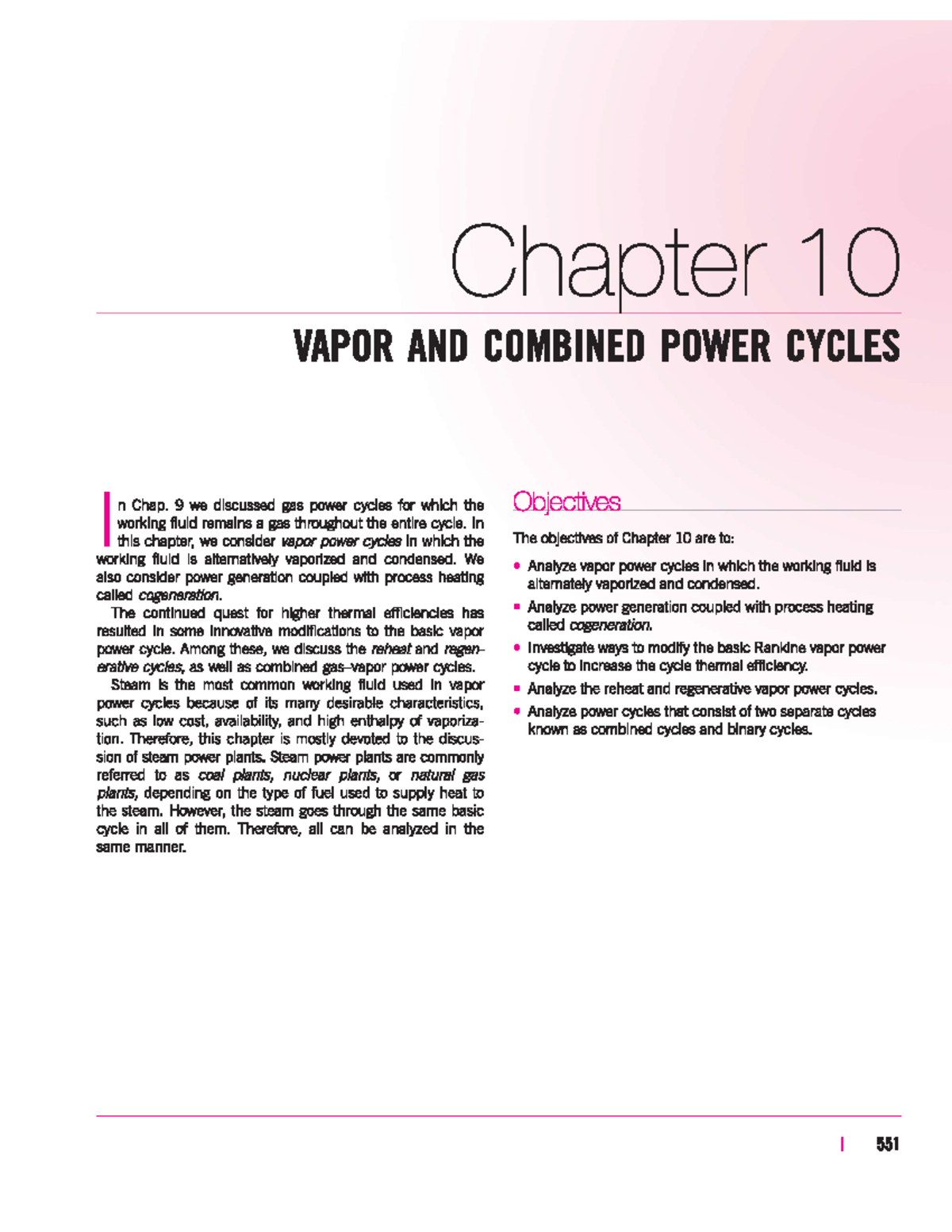 Steam Plant Cycles (Chapter 10) - Analysis of Vapor Power Cycles - Studocu