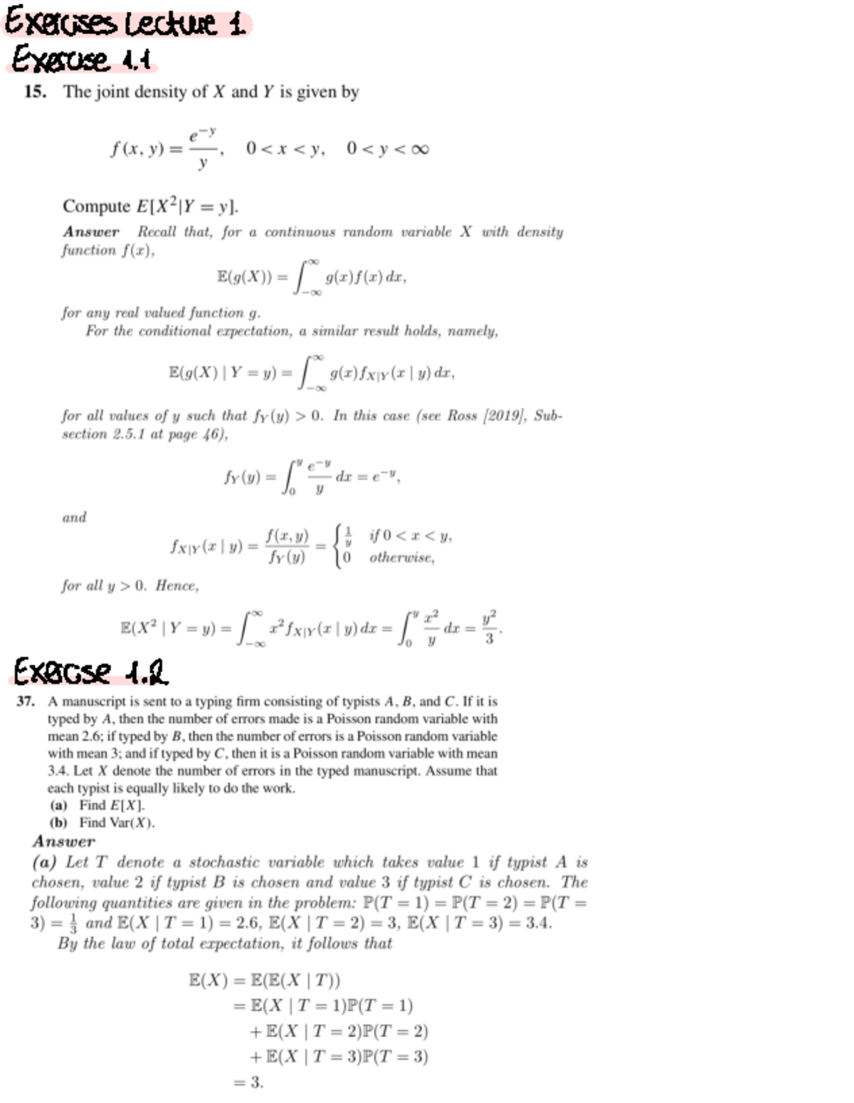 Exercises Lecture 3 - Tutorial with Solutions for Exercises 1-4 ...