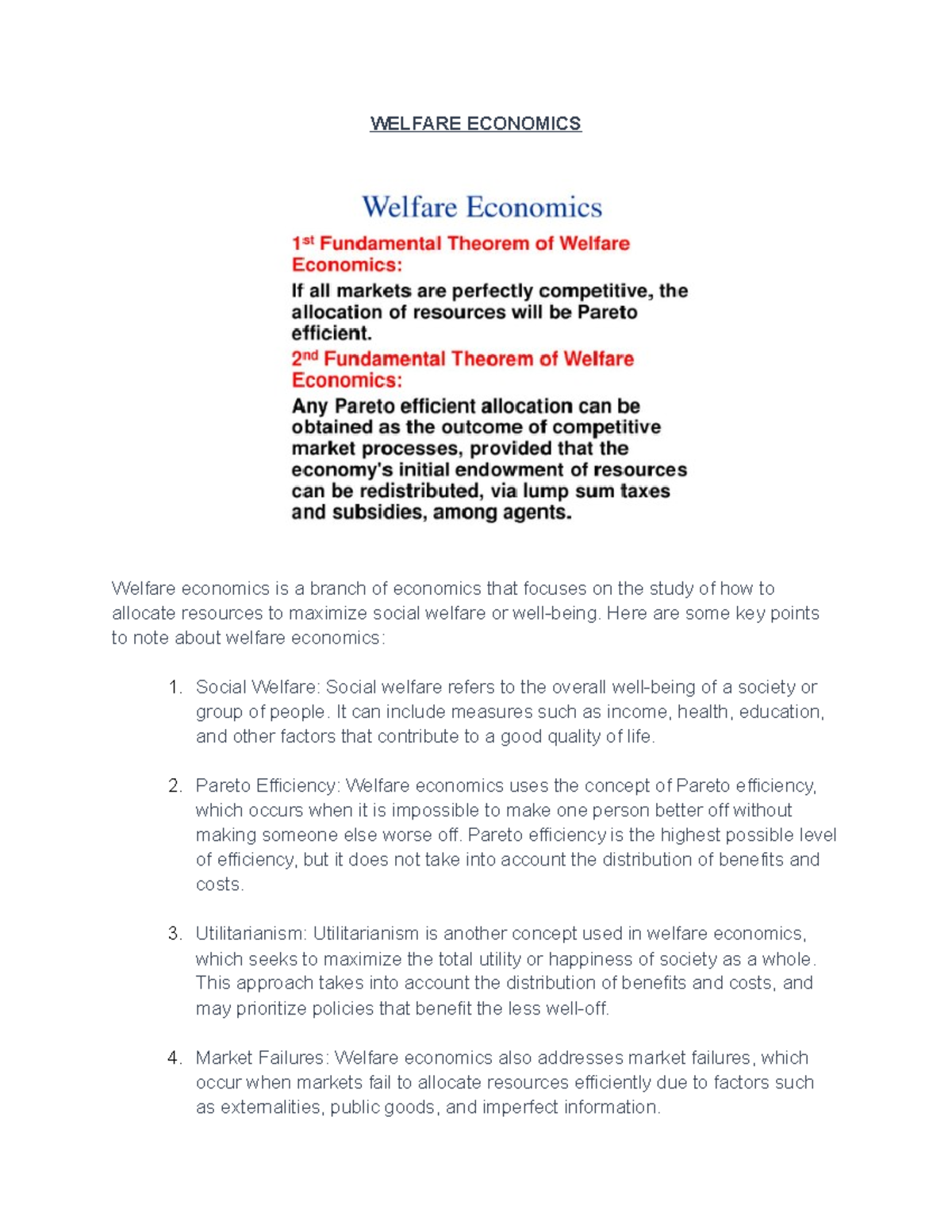 Welfare Economics - WELFARE ECONOMICS Welfare economics is a branch of ...