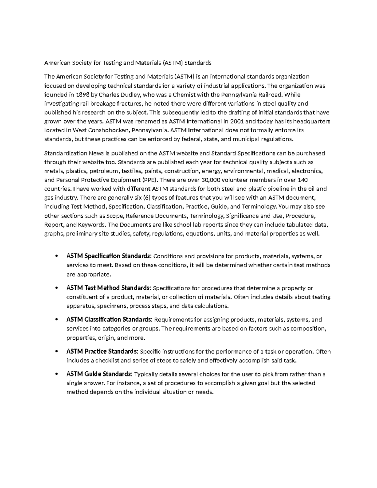 ASTM Standards Overview: Importance and Applications in Industry - Studocu