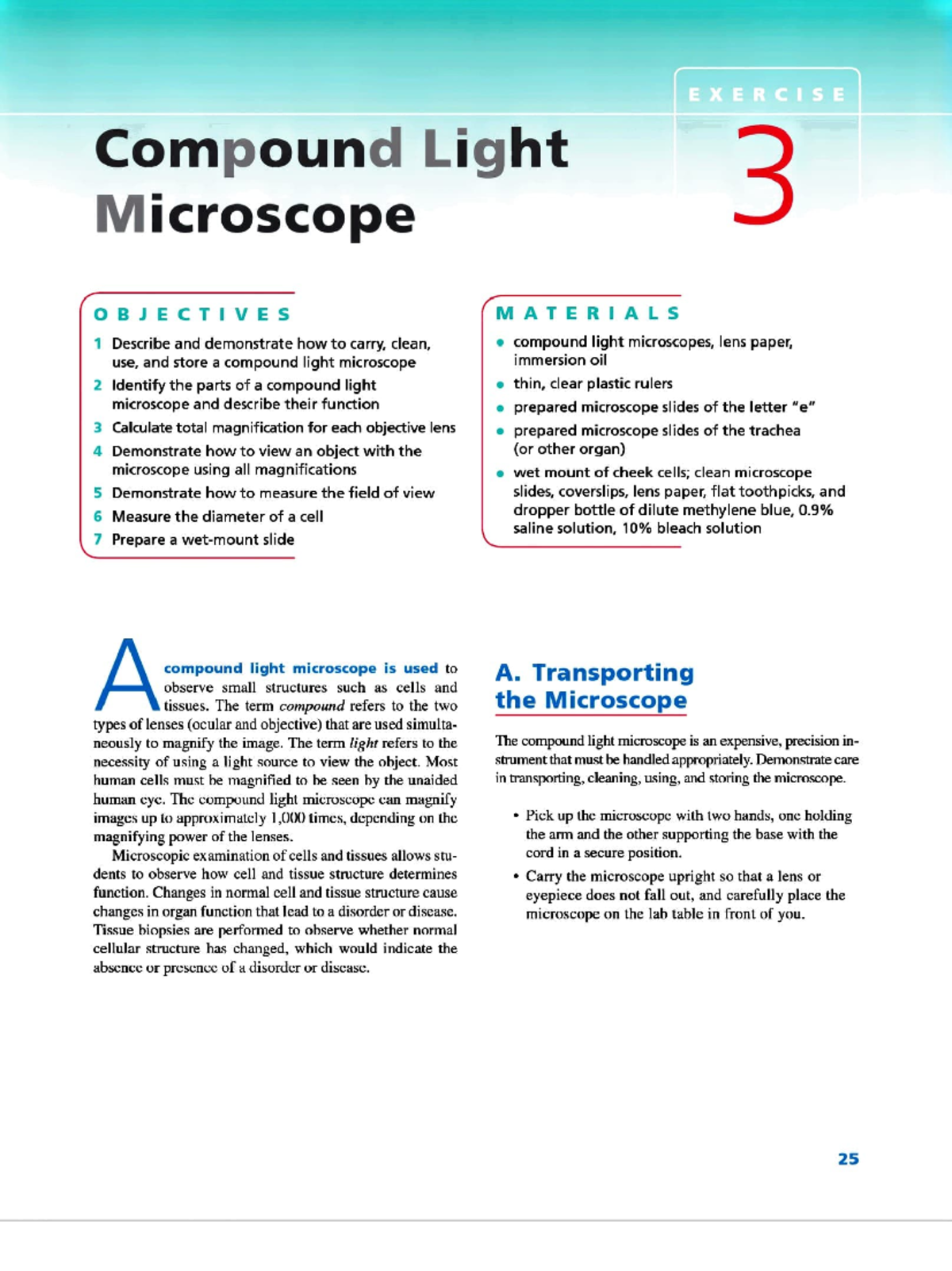 Ana Phy Exercise 3: Compound Light Microscope Objectives & Procedures ...