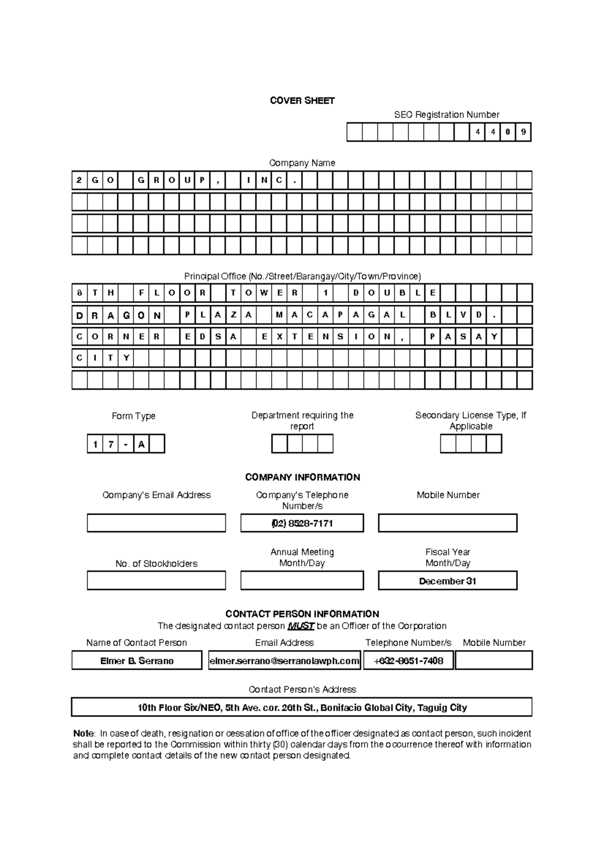 2GO Group Inc. SEC Form 17-A Annual Report - May 2022 (Part 1) - Studocu