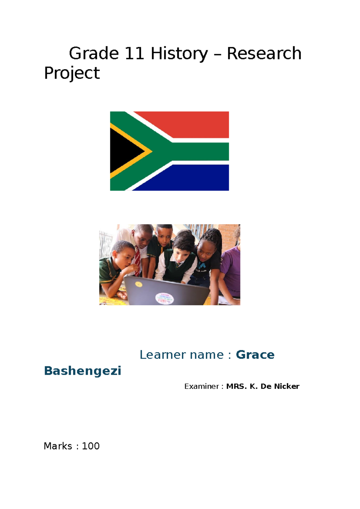 Grade 11 History Research: Socioeconomic Impacts on Education in SA ...