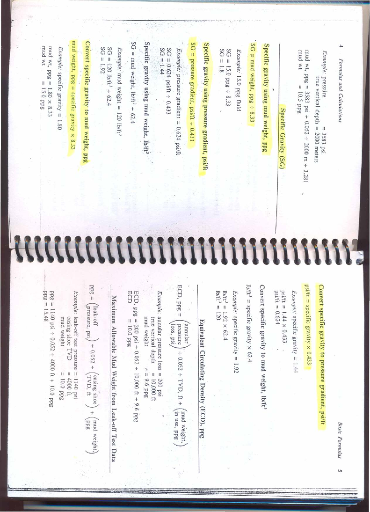 50001 - Basic Formulas and Calculations for Pressure and Mud Weight ...