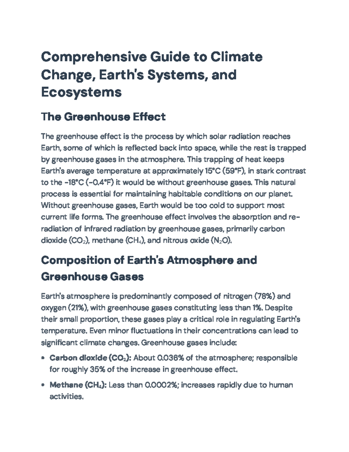 Comprehensive Guide to Climate Change, Greenhouse Gases, and Ecosystems ...