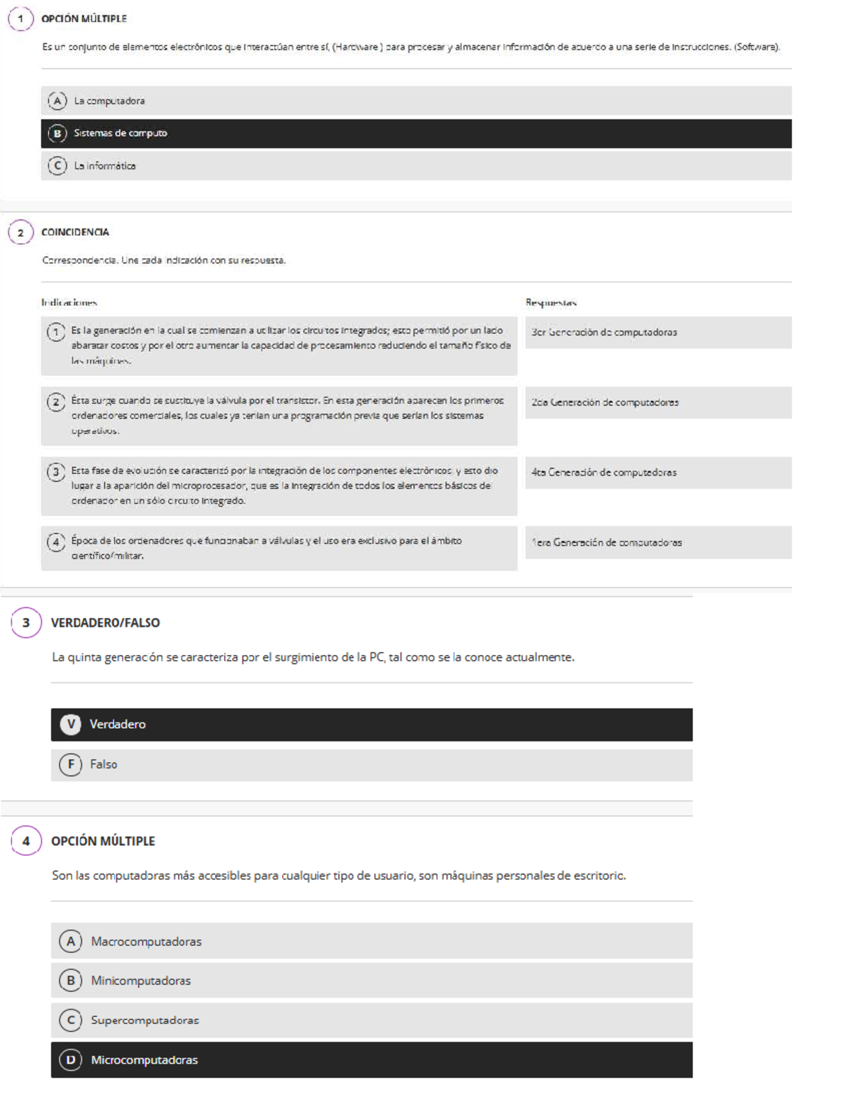Unidad 1 Actividad 2 Autocorregible TIC: Opciones Múltiples sobre ...