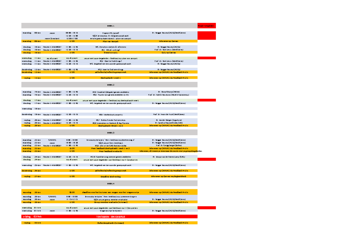 IPG2023: Updated Schedule and Key Dates for Weeks 1-4 - Studeersnel