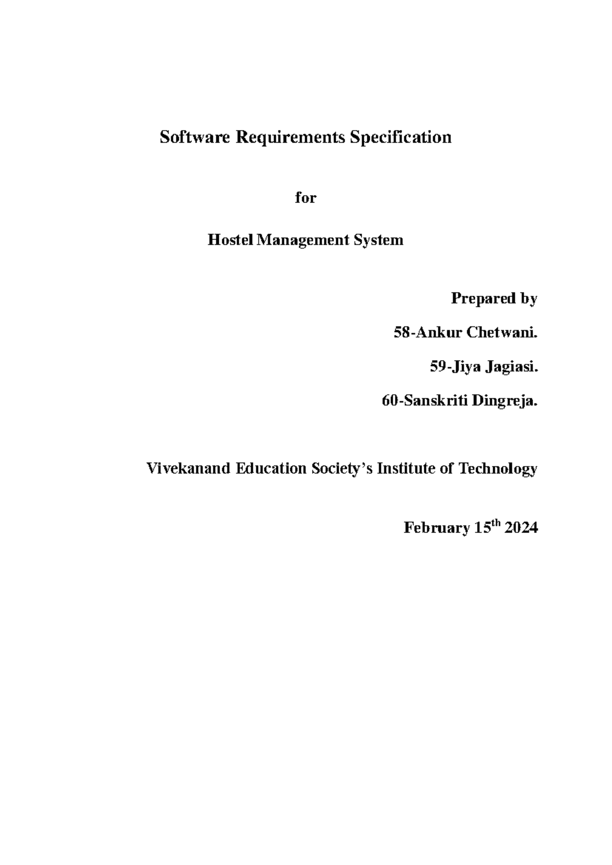 Practical 2 - SRS document (1)final (Auto Recovered) - Software Requirements Specification for ...