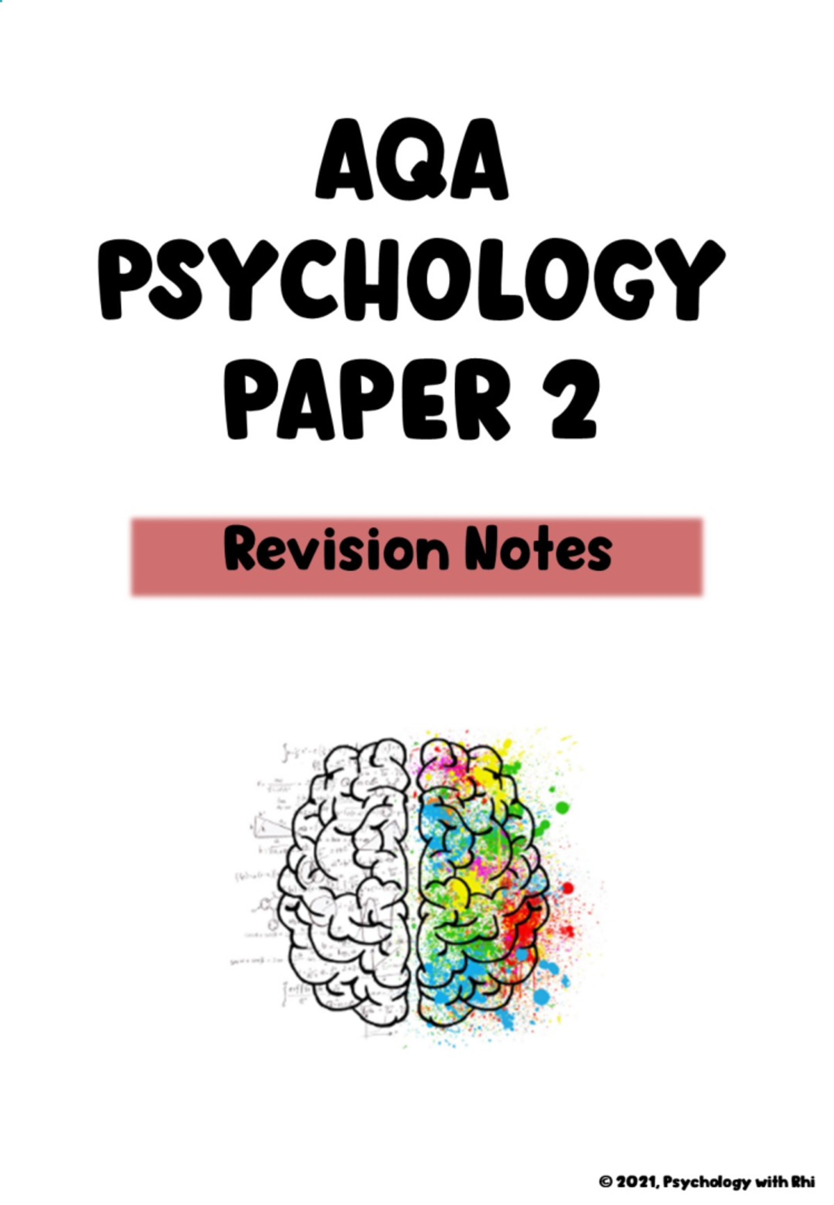 AQA Psychology Paper 2 Revision Notes (2021) - Approaches Overview ...