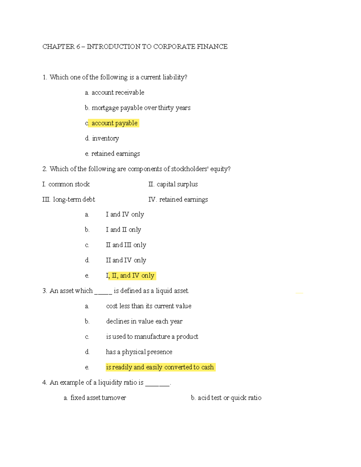 CHAPTER 6 - CORPORATE FINANCE PRACTICE PROBLEMS - Studocu