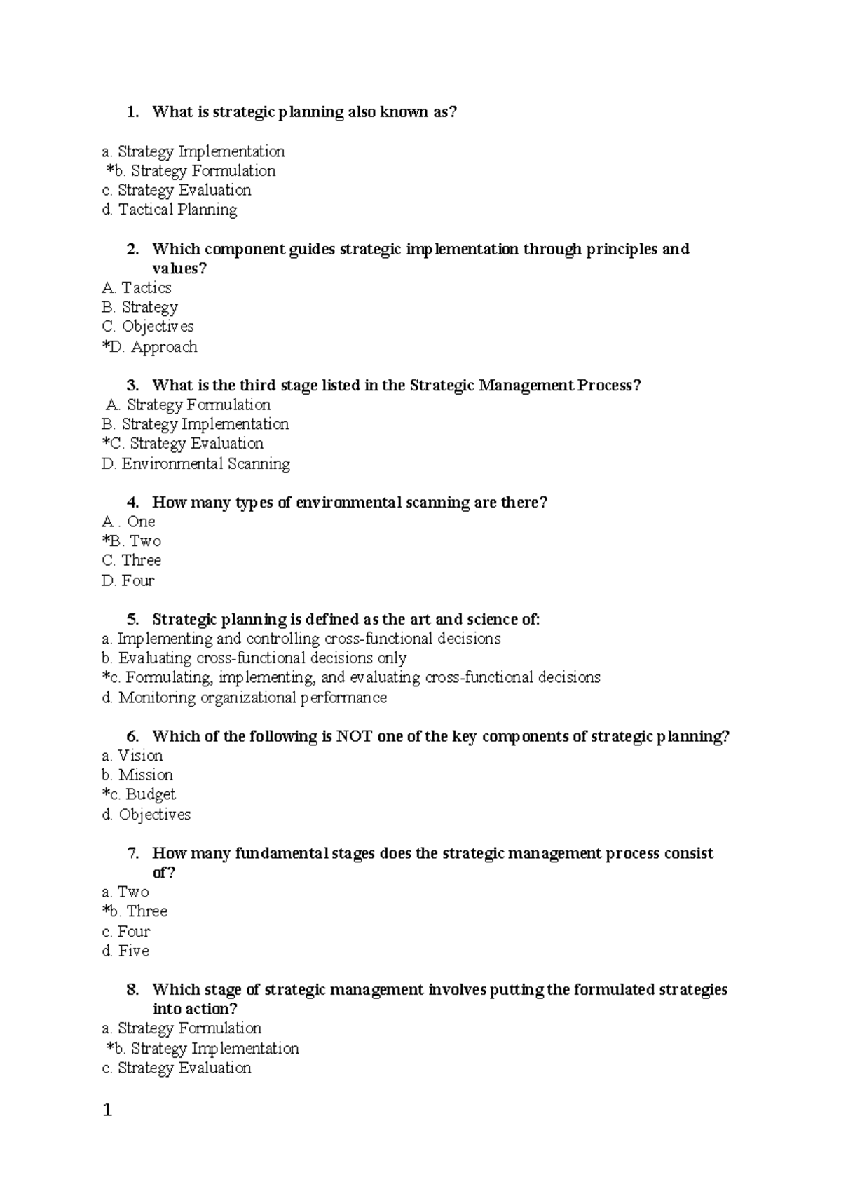 MGT 403 Strategic Management Question Bank 2 - Njsjaka - Studocu