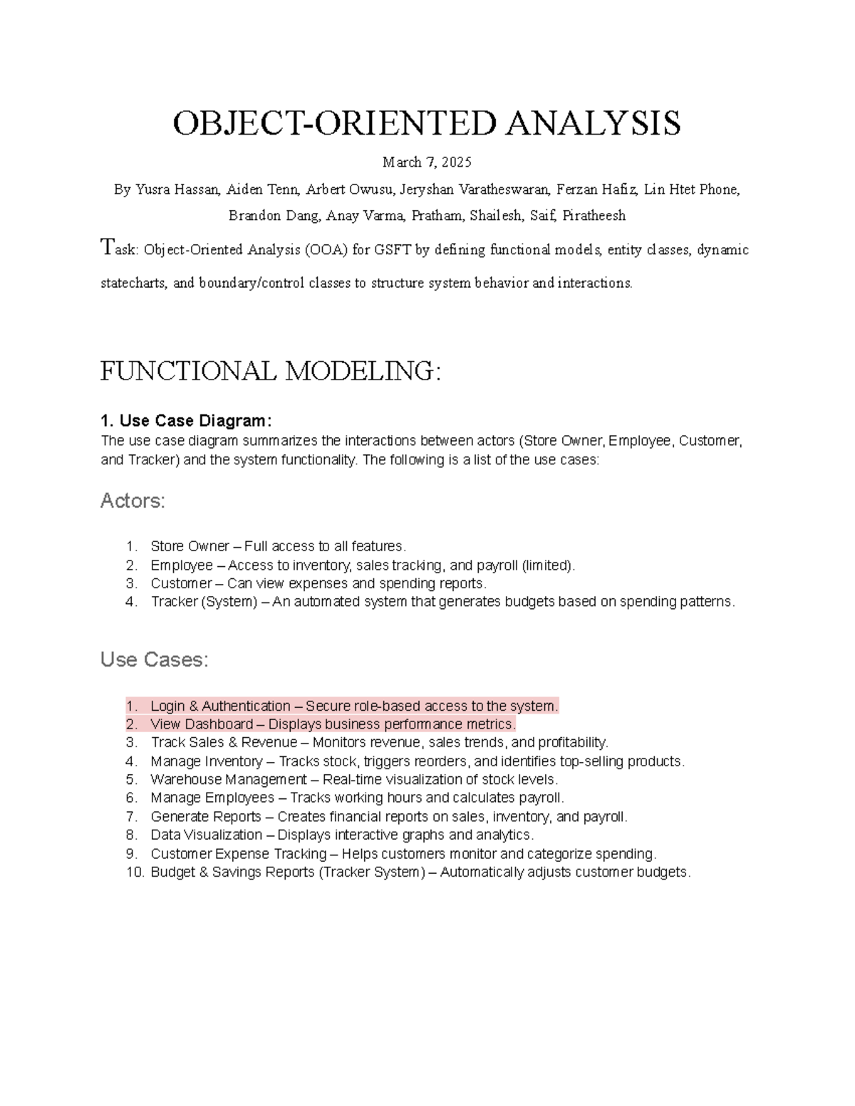 Object-Oriented Analysis (OOA) for GSFT: Functional Modeling & System ...