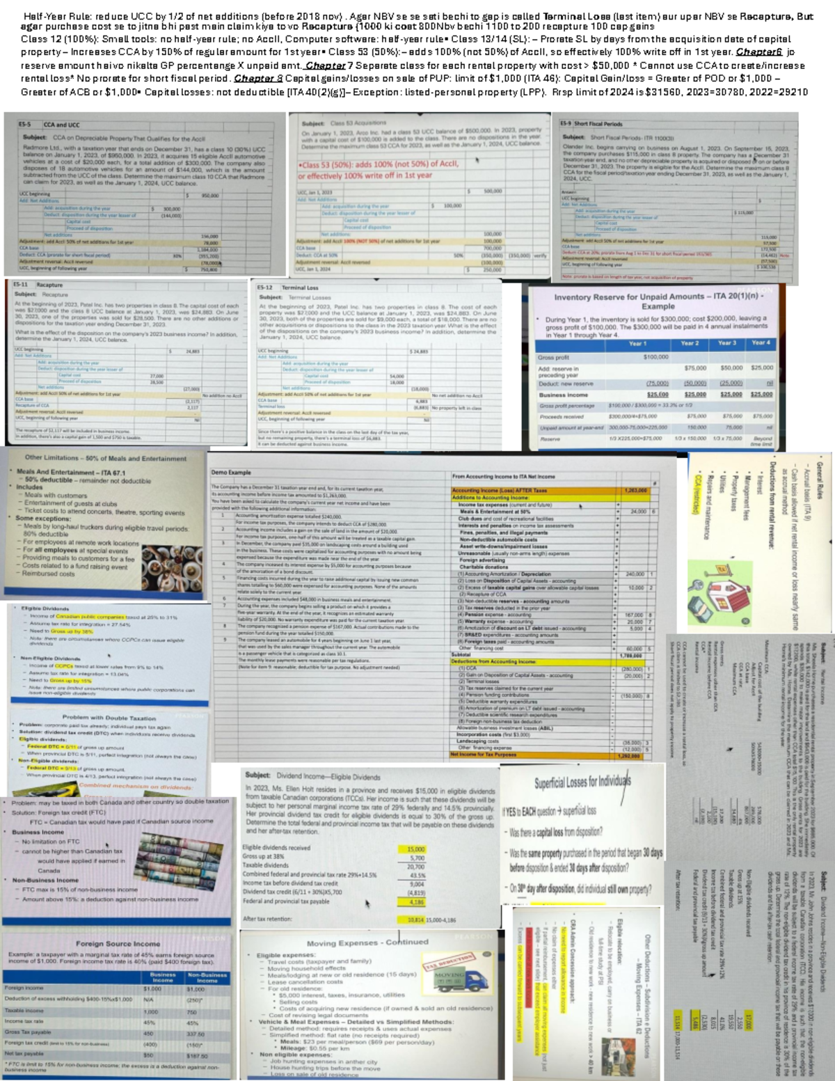 Income Tax Cheat Sheet: Key Concepts & Half-Year Rule Summary - Studocu