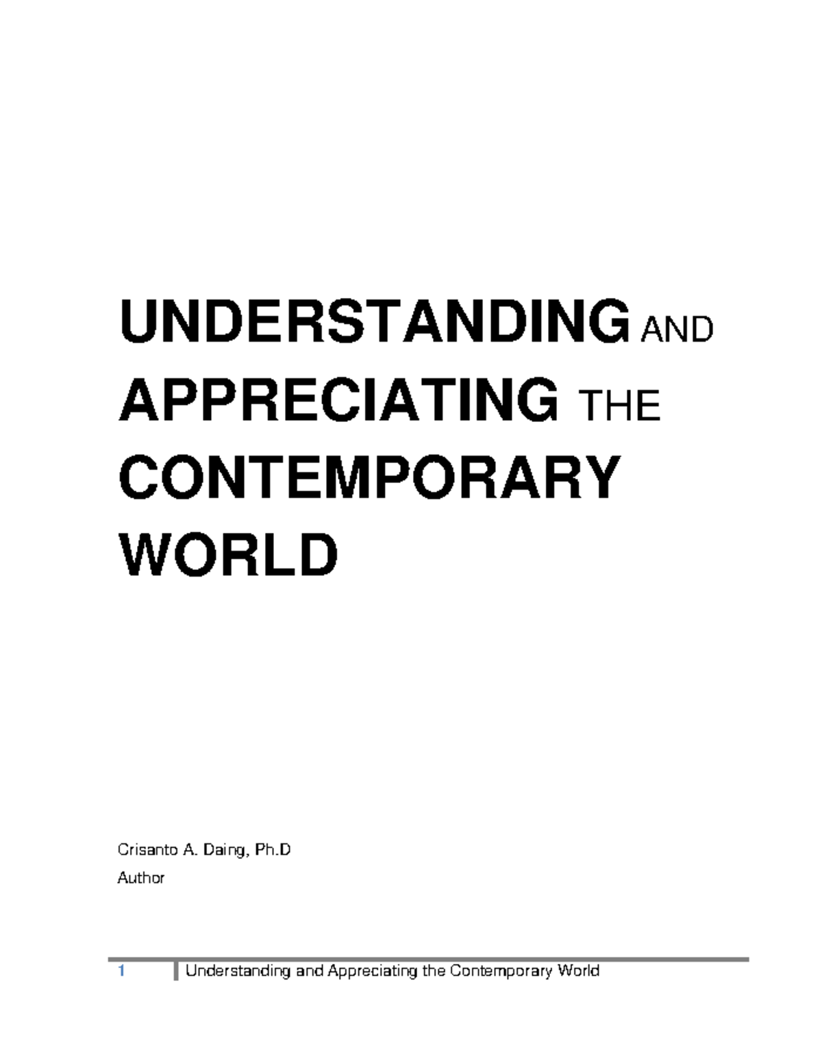 Understanding the Contemporary World: Globalization Insights - Studocu