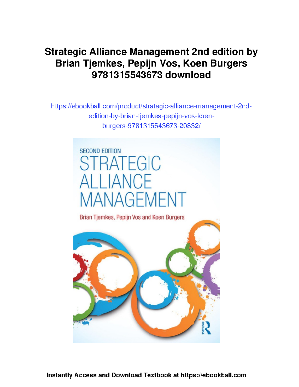 Comprehensive Strategic Management 1st Edition by Eric Bolland ...