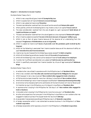 Chapter 2 - Income Taxation by Tabag 2024 Edition - Chapter 2 Income ...