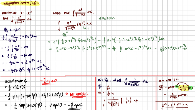 Math 101: Integration Techniques and Area Calculations Notes - Studocu
