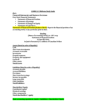 Midterm Review - COMM 217 - Midterm Review # Question # Required # Refer to the excel sheet ...