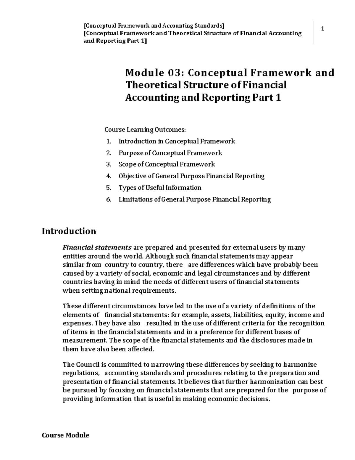 CFAS 2: Conceptual Framework & Theoretical Structure of Financial ...