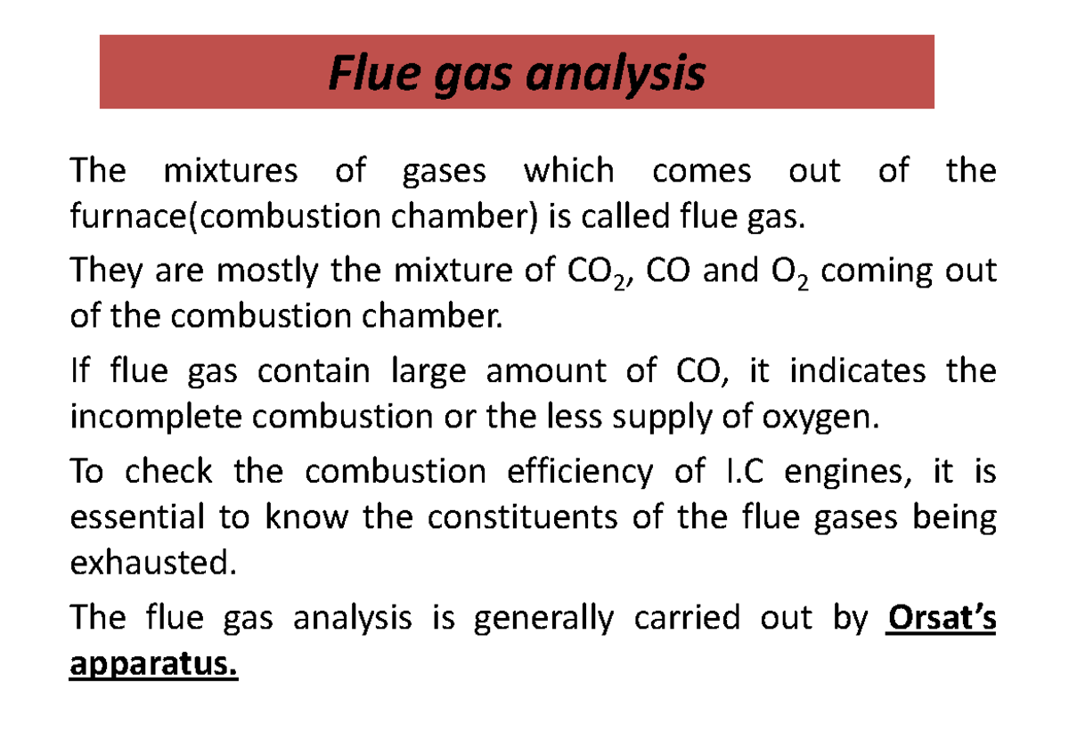 Flue Gas Analysis: Understanding Combustion Efficiency and Orsat Method ...