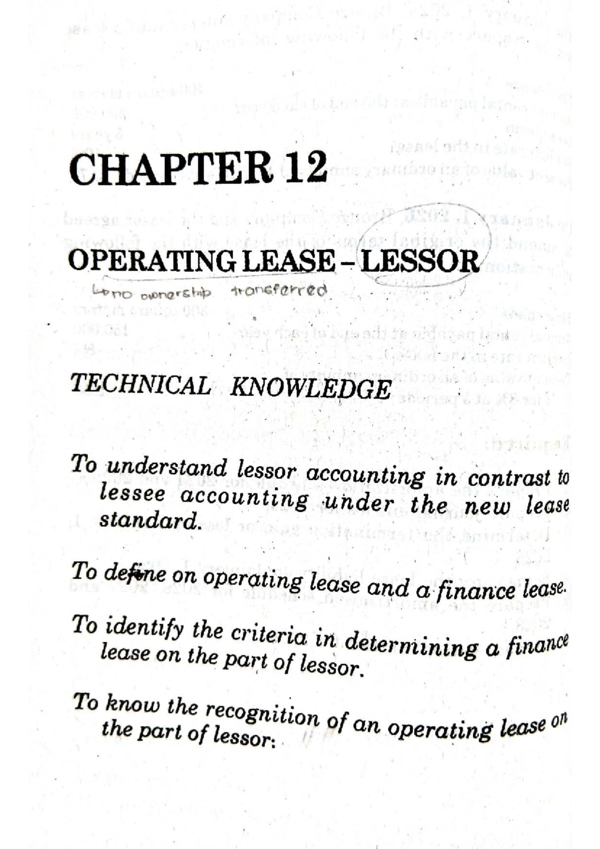 Chapter 12: Operating Lease Lessor Accounting Under IFRS 16 - Studocu