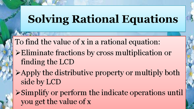 Q2-WEEK-2: Solving Rational Equations in GenMath Notes - Studocu