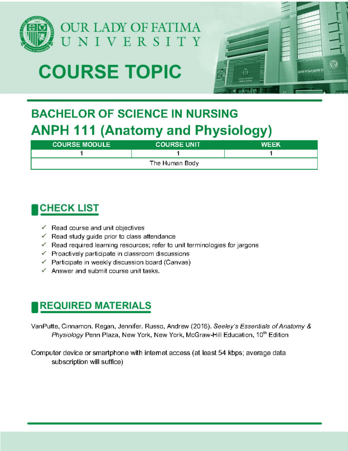 ANPH 101: Module 1 - Understanding the Human Body Basics - Studocu